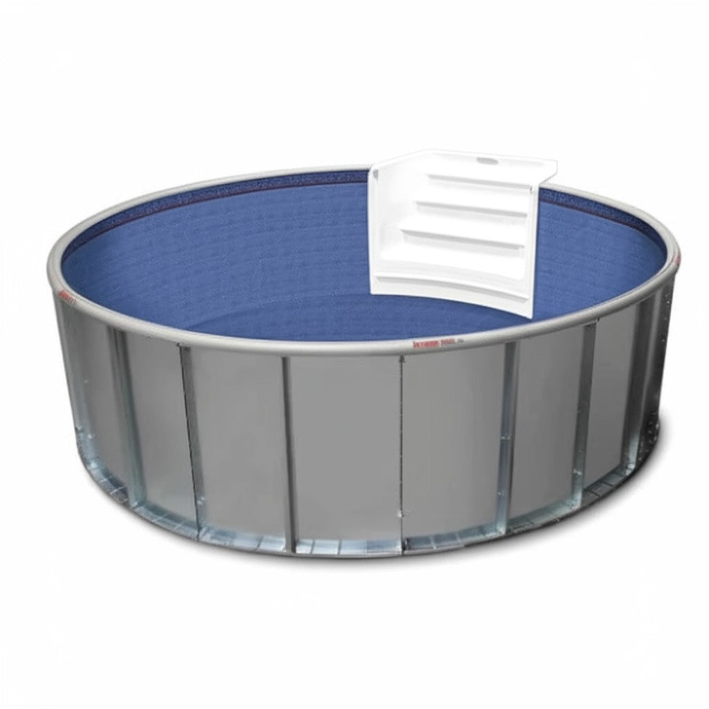 12' x 52" Round Steel Semi Inground Pool Kit -Discount Package ...