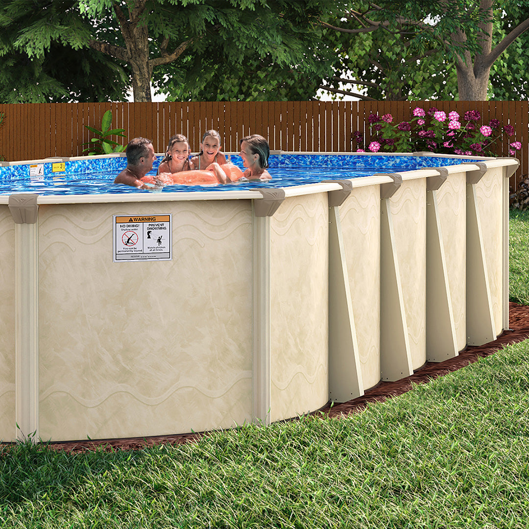 15' x 26' Coral Sea 7" Steel Frame Oval Pool & Bundle | 52" or 54 ...